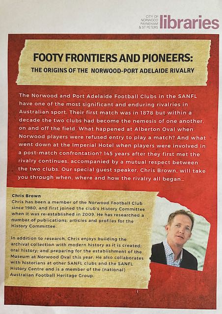 Almanac Footy History: ‘Footy Frontiers and Pioneers’ at Payneham ...